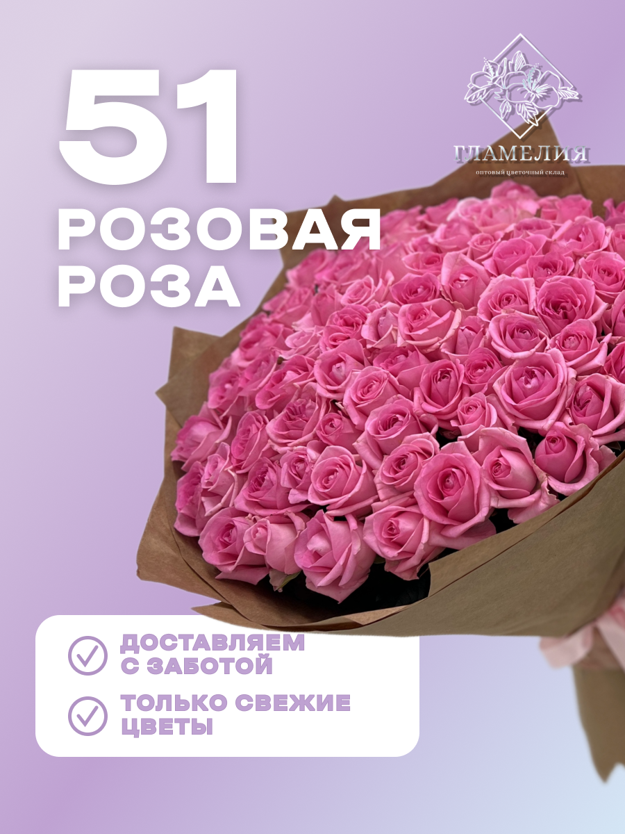 Гламелия цветы Нежный Рассвет: монобукет из 51 розы Revival – купить свежие цветы с доставкой в Москве
