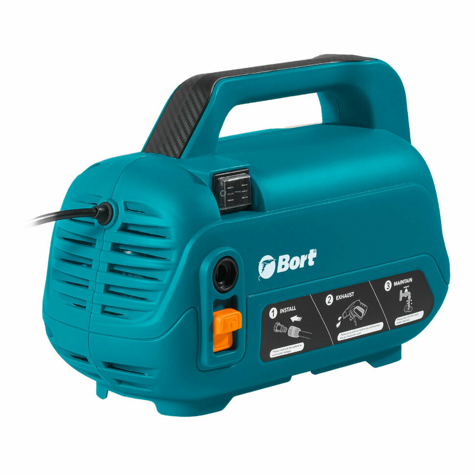 Минимойка BORT BHR-1600-COMPACT, мощность 1,6 кВт, давление 120 бар, шланг 5 м, 93415742, 456383