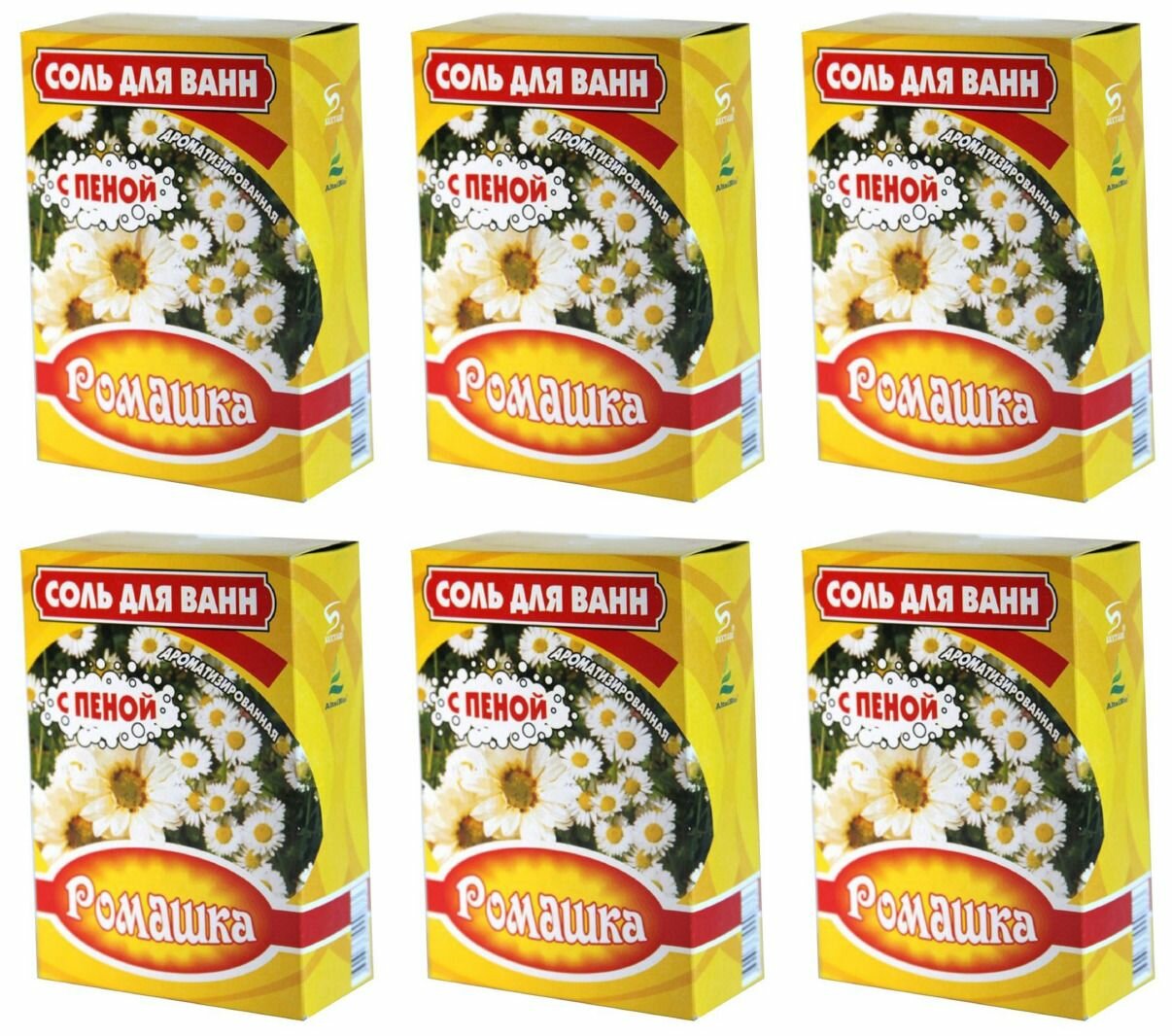Соль для ванны с пеной Ромашка, 400 г, 6 шт