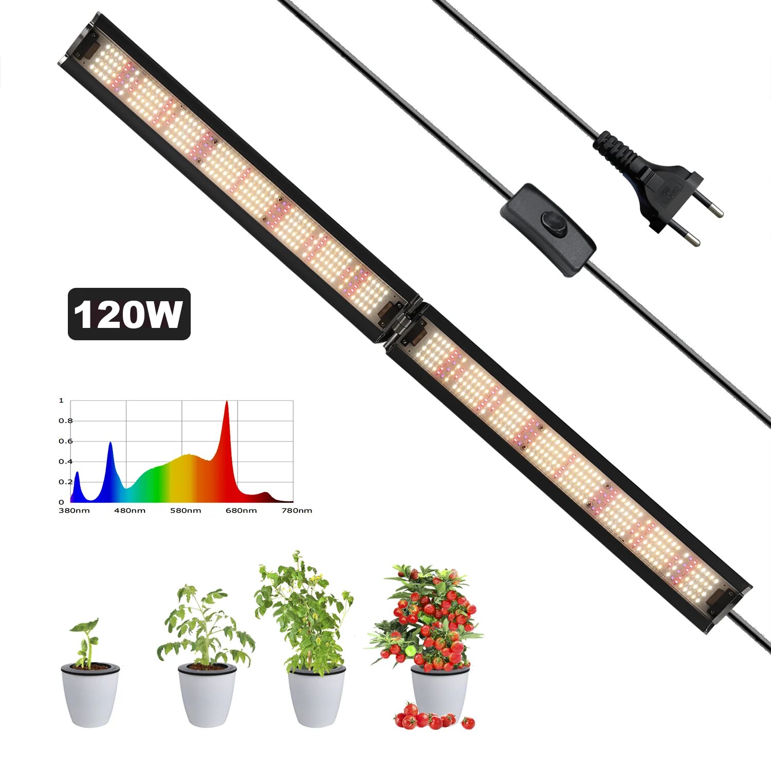 Фитолампа для растений 120W, Plug Type: United States