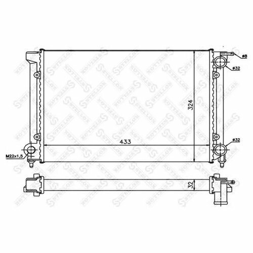 Основной радиатор (двигателя) Stellox 1025004sx для VW Golf II, Jetta I, II, Scirocco