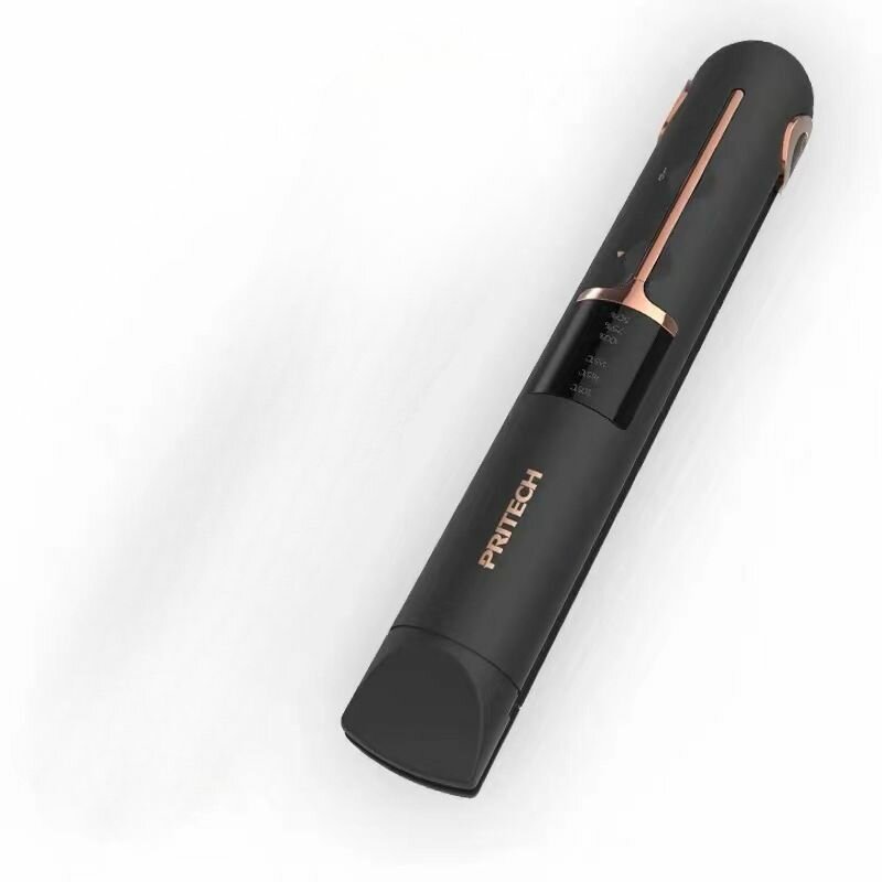 Выпрямитель для волос, беспроводной, USB-C, 3 температурных режима, компактный, черный