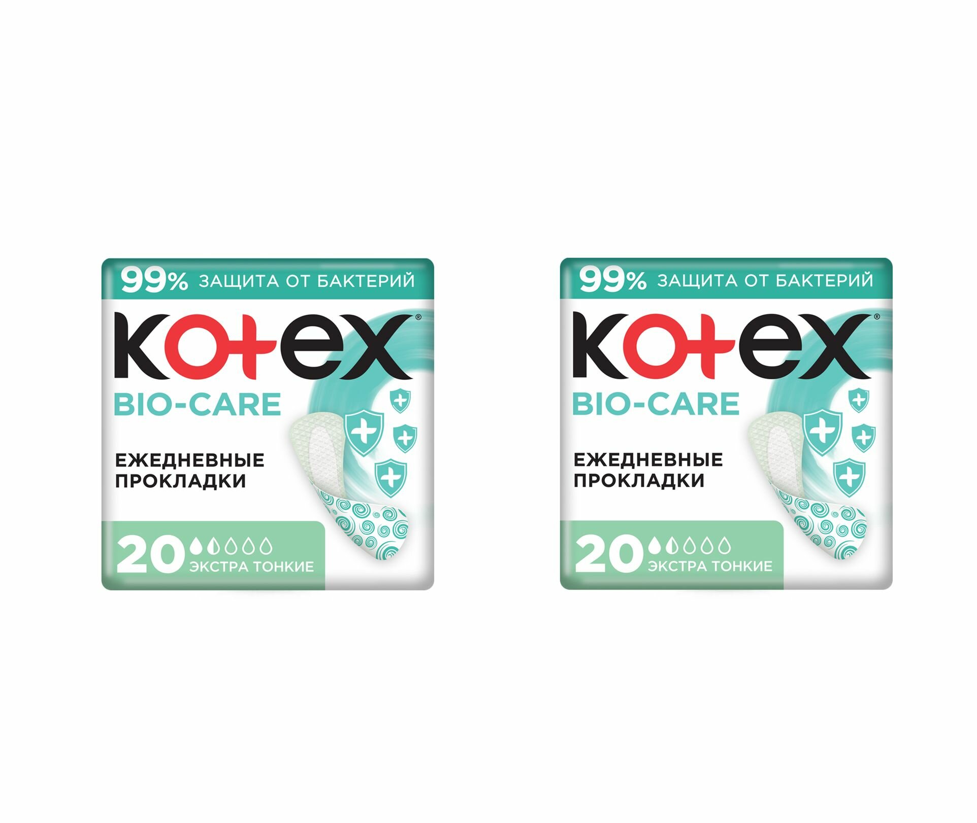 Kotex Прокладки ежедневные Bio-Care, экстратонкие, 20 шт, 2 уп