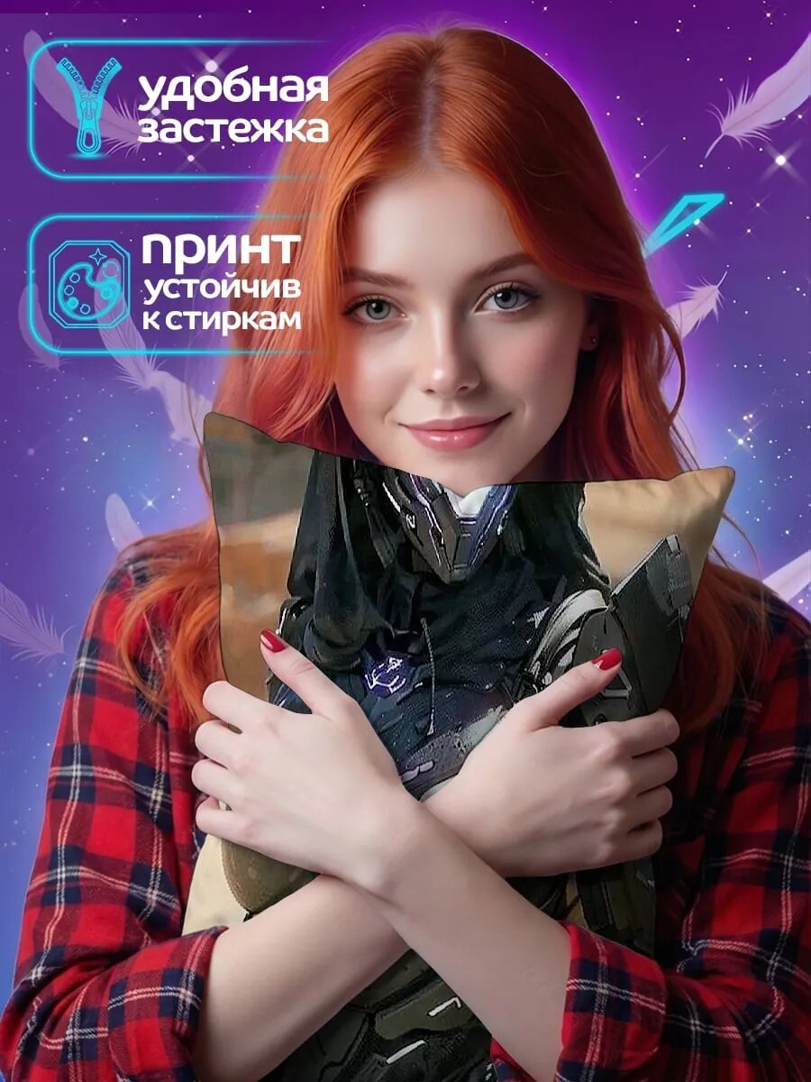 Подушка дакимакура Киберпанк девушка воин — фото 1