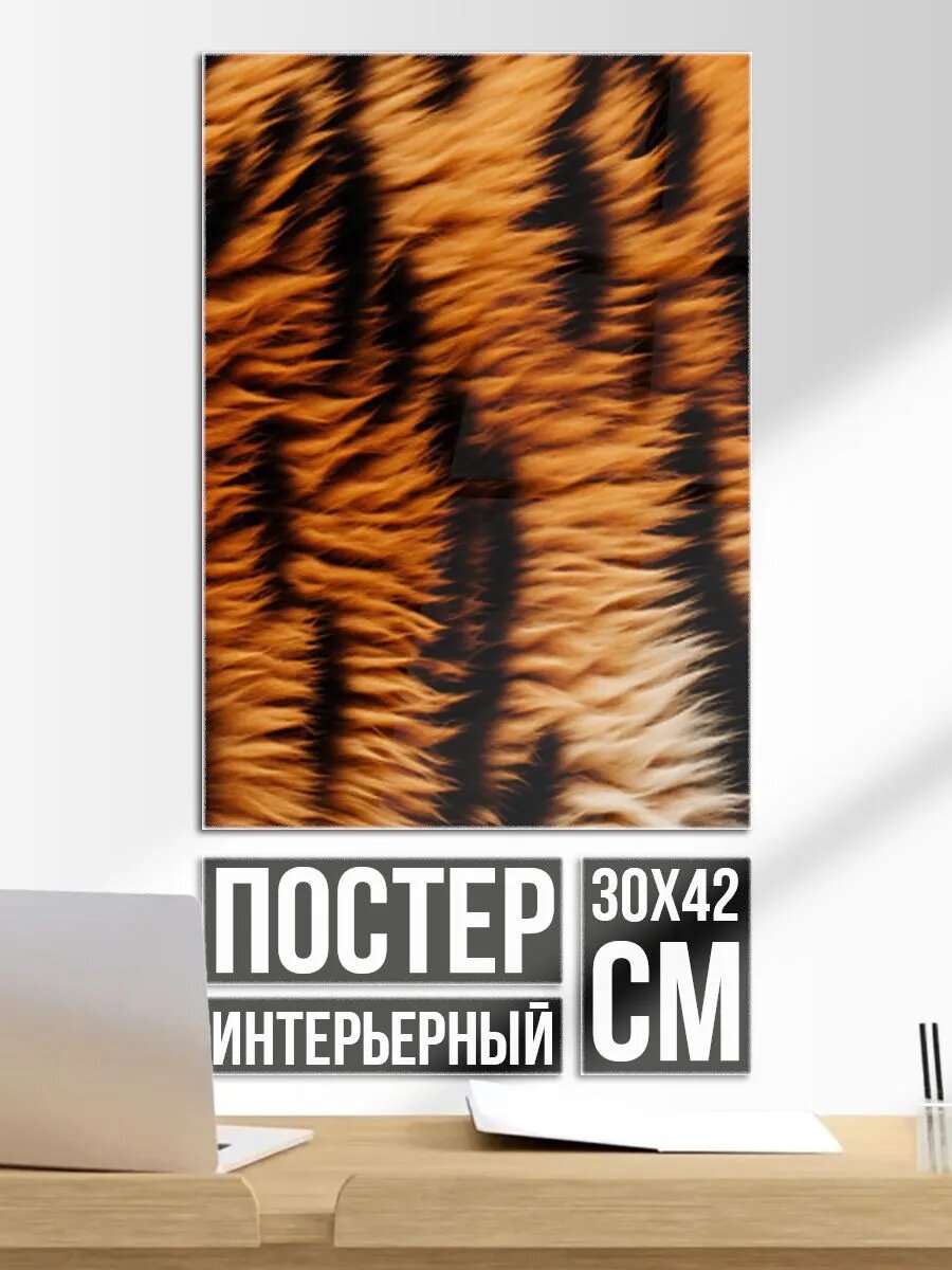 Постер на стену Шкура тигра после дождя