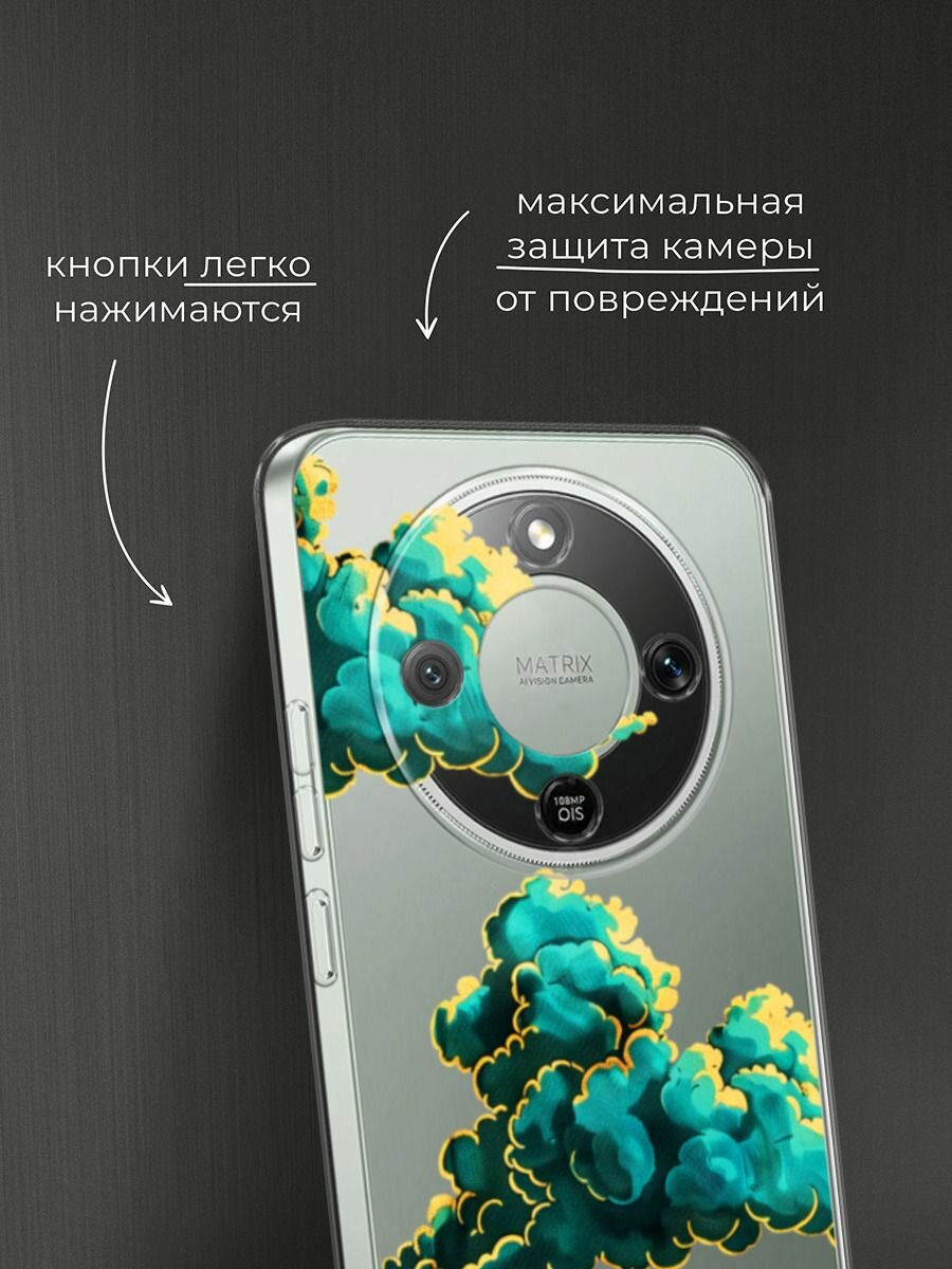 Чехол на Honor X9d / Хонор X9d с принтом Звезды с облаками, прозрачный — фото 1