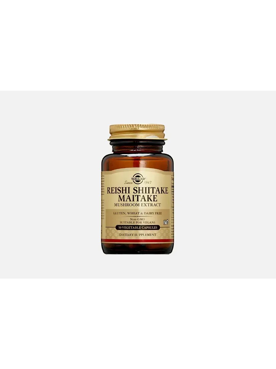 SOLGAR Reishi Shiitake Maitake Mushroom Extract в кап