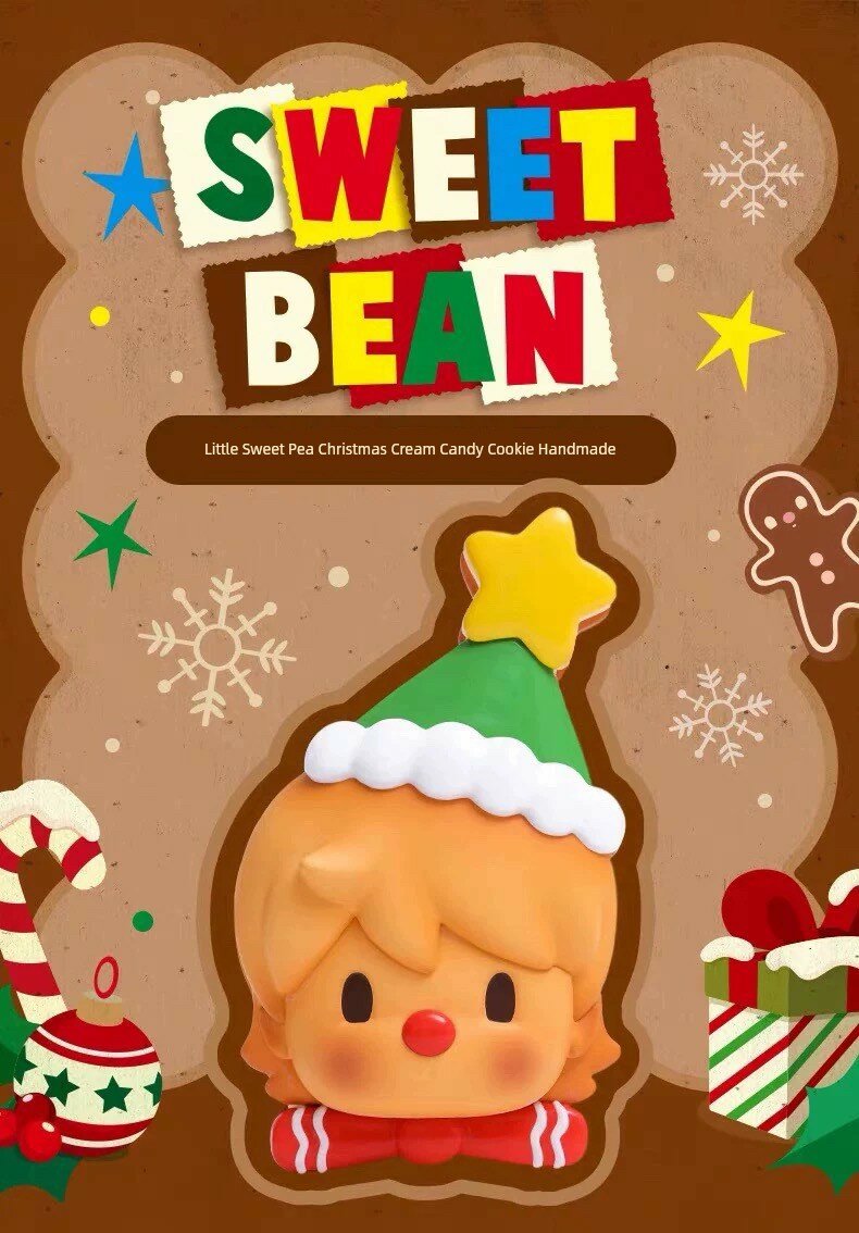 Pop Mart Little Sweet Bean Рождественский Сахарный Печенье Фигурка 7 см Высота, Подарок На Праздник Коллекционная