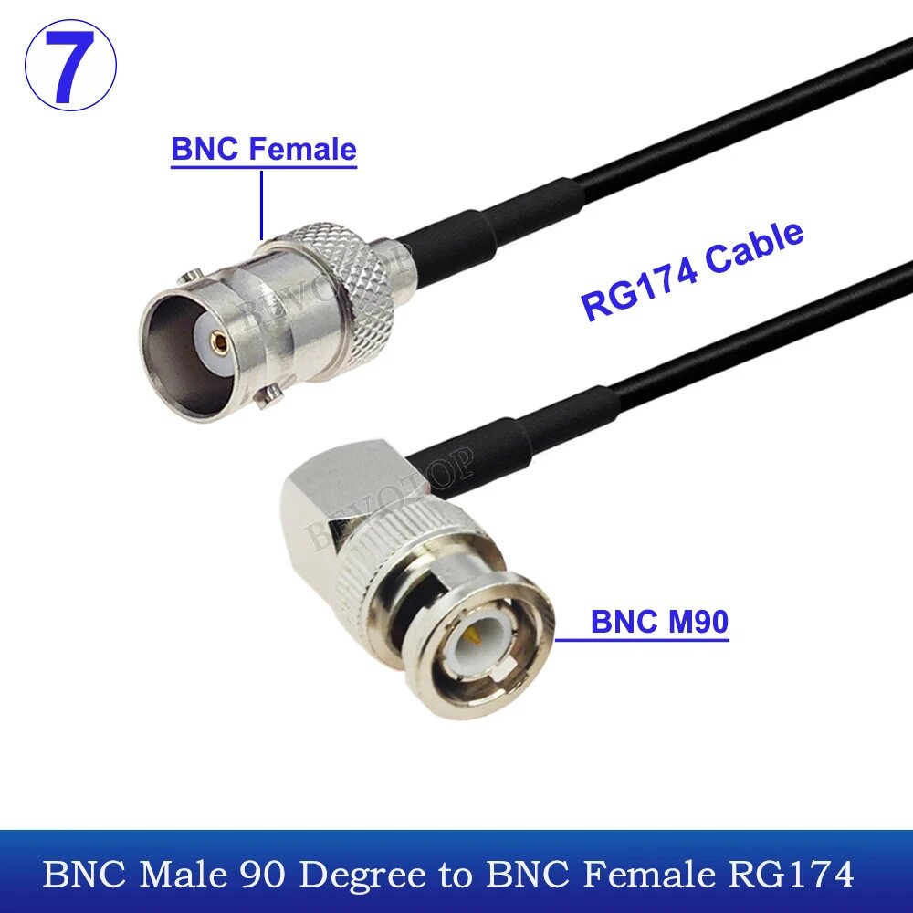 1 шт. RG-174 BNC штекер-BNC штекер/гнездо RG174 RF коаксиальный кабель 50 Ом для видеокамеры SDI видеокамеры HD-SDI/3G-SDI/4K/8K