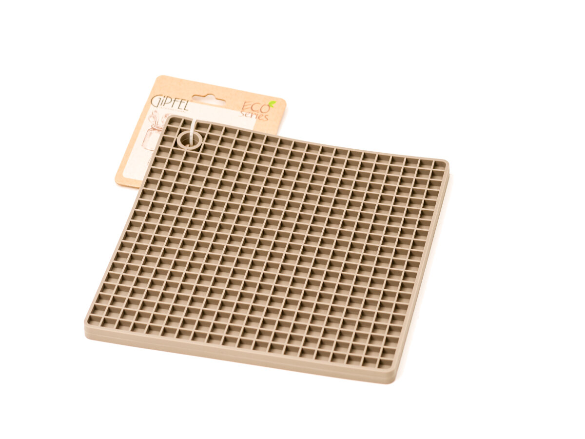 Силиконовая подставка под горячее Gipfel Eco 0202, 18x18x0,7 см, силикон, бежевый