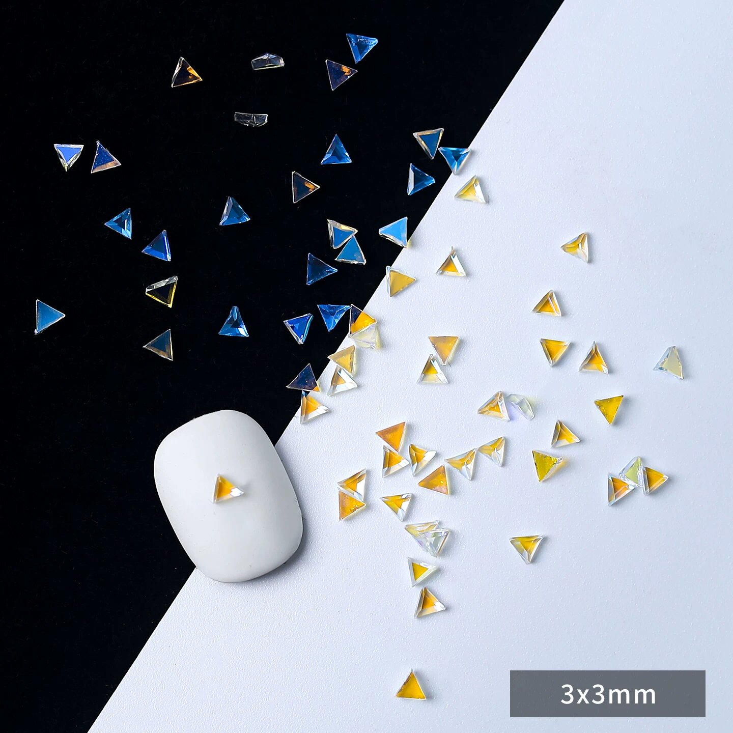 4# Ауроровские блестящие стразы в форме треугольника, 50 шт. для маникюра, качество искрящегося покрытия