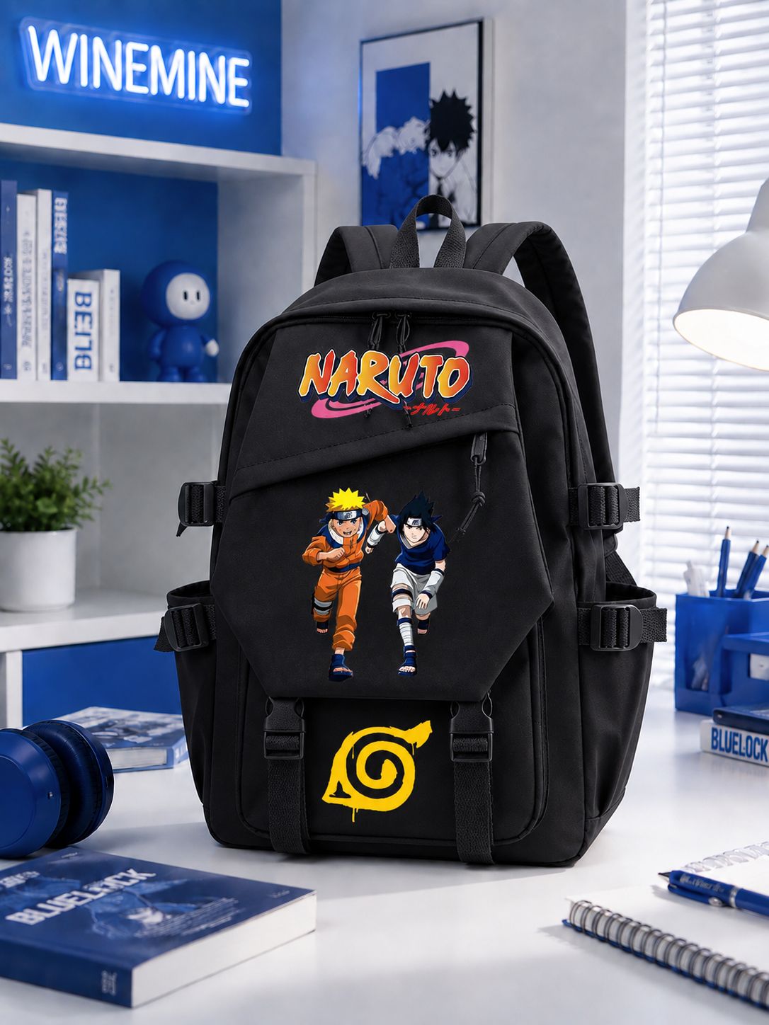 Рюкзак Наруто Naruto с аниме-принтом для школьников, вместительный городской рюкзак для детей и подростков, повседневная сумка для учебы