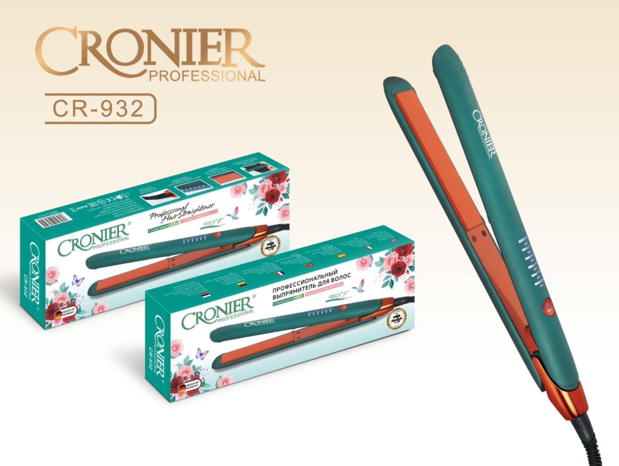 Выпрямитель для волос Cronier CR-932 / Утюжок "Профессиональный" / Щипцы для волос плойка