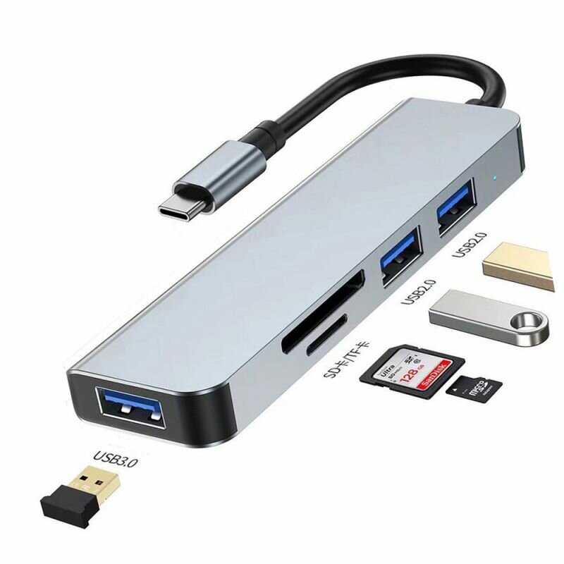 USB 30 двухпортовый расширитель высокоскоростной концентратор 7портовая докстанция расширения разветвитель