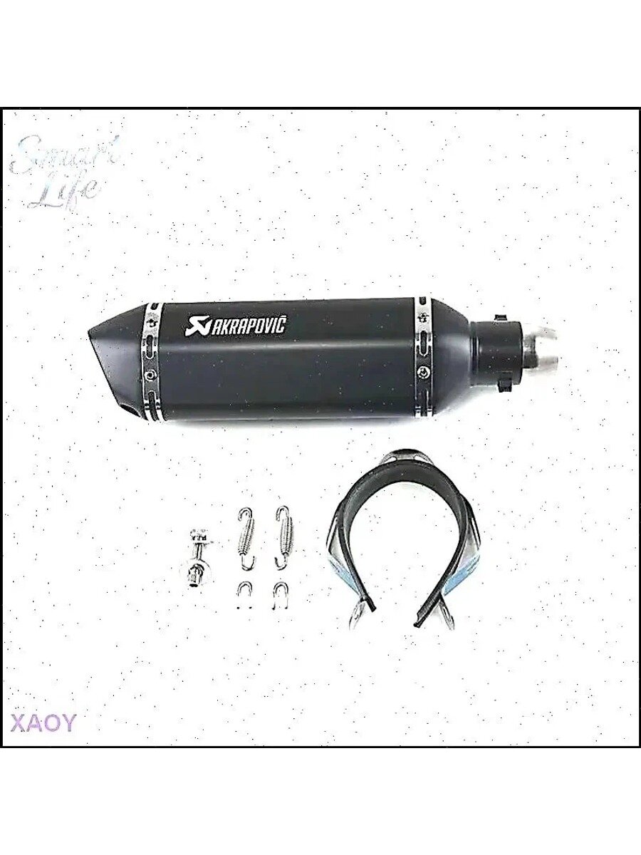 Глушитель Akrapovic для мотоцикла 370 мм черный матовый из нержавеющей стали