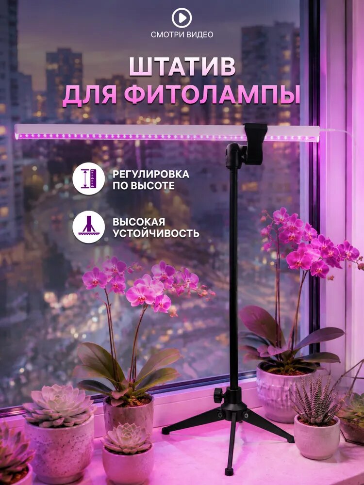 Штатив с держателем для фитолампы, черный Ritter