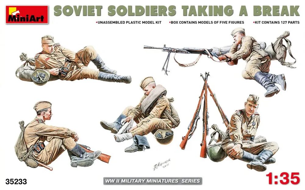 1/35 Советский солдат Необработанный комплект пластиковых моделей