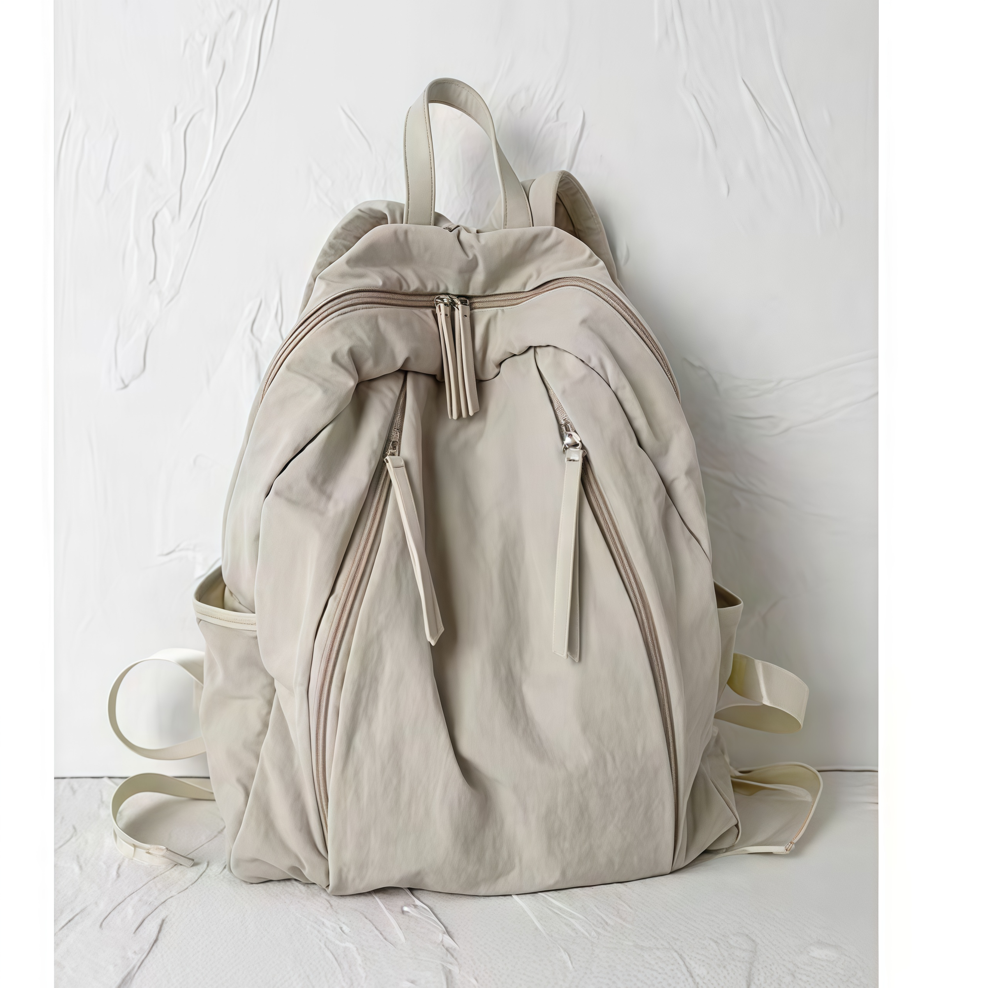 Корейский винтажный однотонный рюкзак, цвет в ассортименте, Apricot, Женский