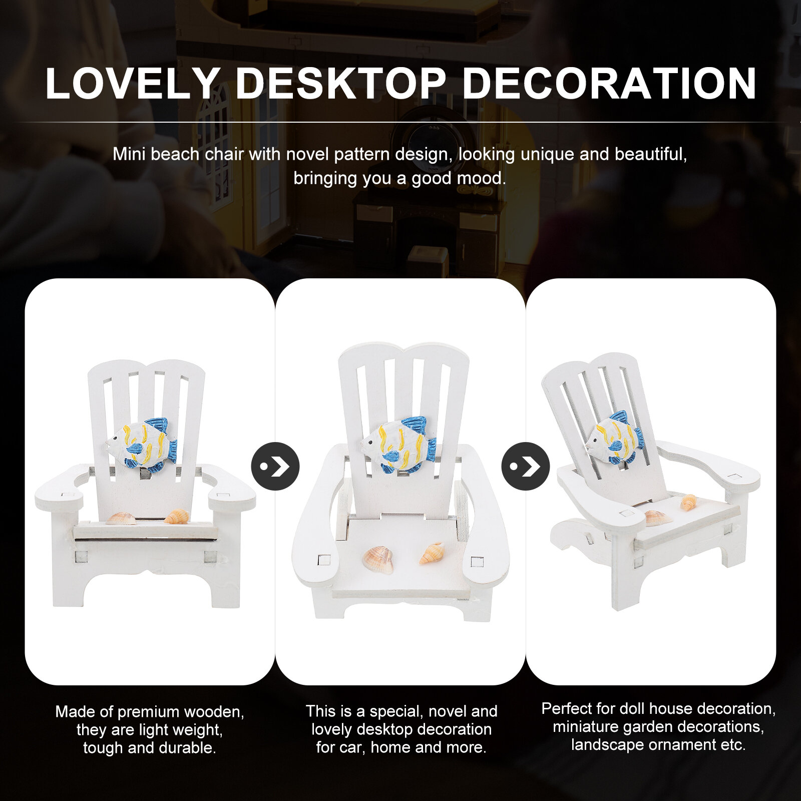 Миниатюрное Пляжное Кресло Для Декора Дома И Кукольного Домика Размер 9 5X7Cm