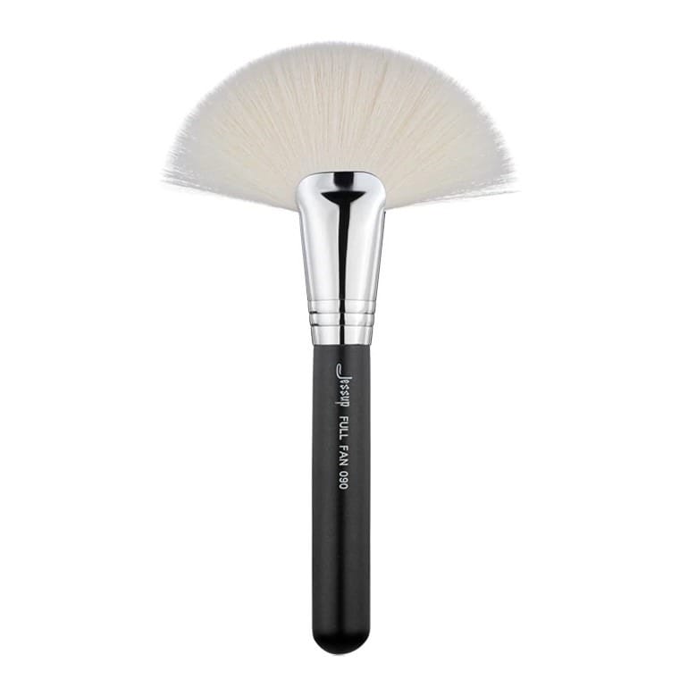 Кисть косметическая JESSUP Full Fan 090, веерная, для хайлайтера, черный
