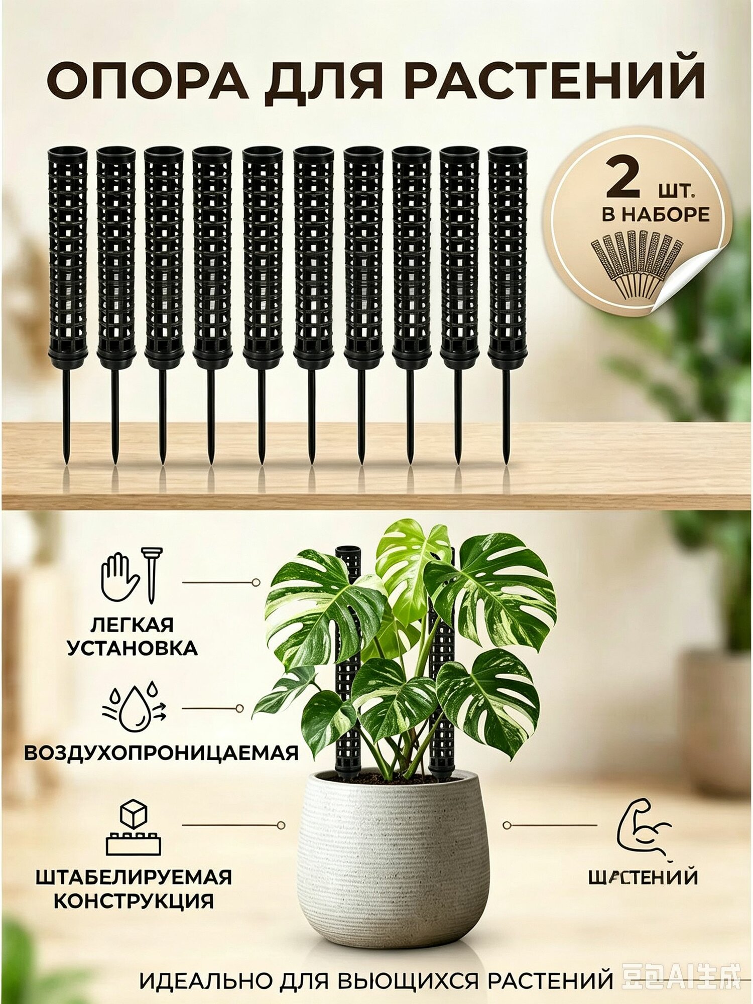 Каркас для флористики Шпалера 38 см x 3.5 см 2шт