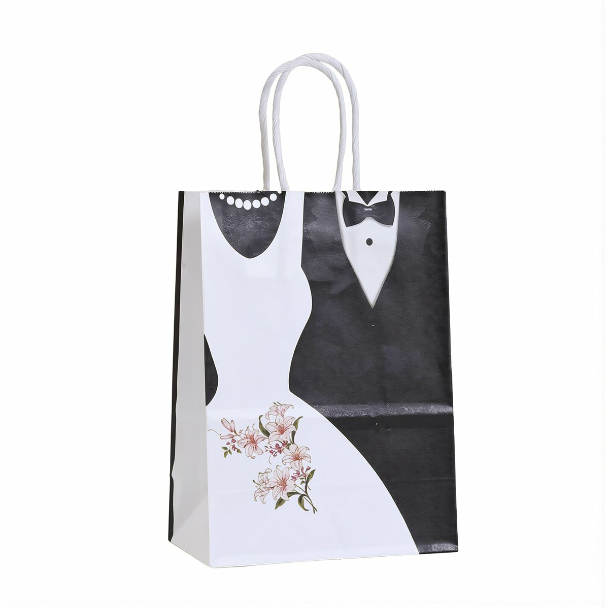 Пакет для упаковки свадебных угощений из крафт бумаги набор 12 штук размером 21х15х8 см для торжественных мероприятий с гостями