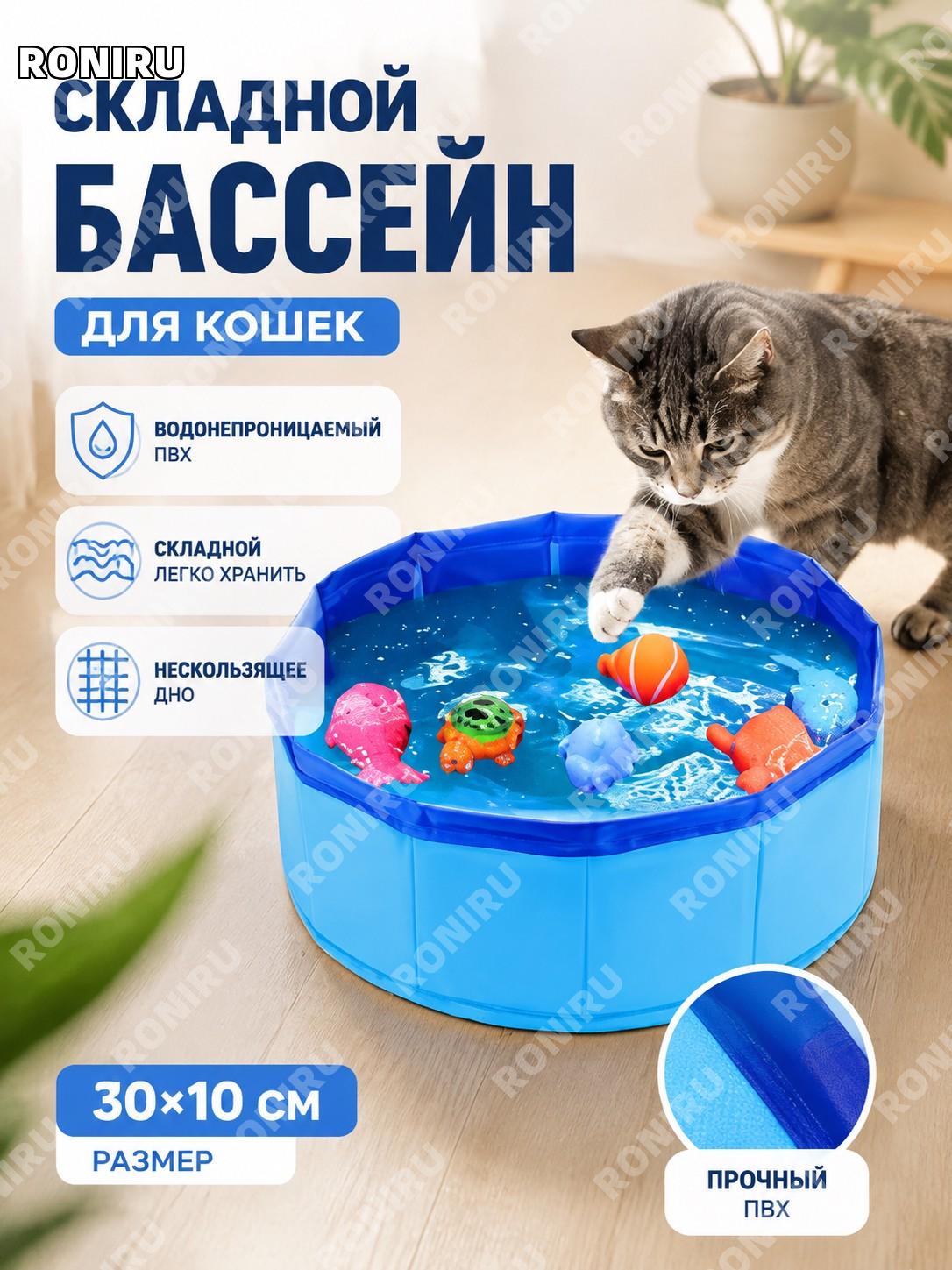 Складной квадратный бассейн-ванночка 30×10 см синий из ПВХ для дома таз купальня для ног универсальный домашний