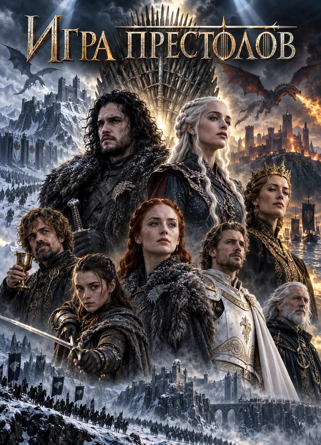 Сериал "Игра Престолов" на флеш-носителе 64 гб, все сезоны: 1-8, металлический корпус