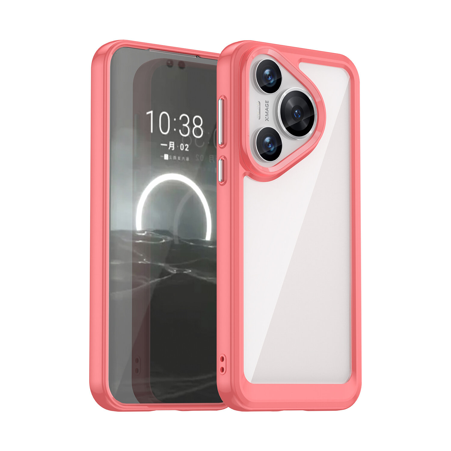 Усиленный чехол с мягкими рамками красного цвета для Huawei Pura 70
