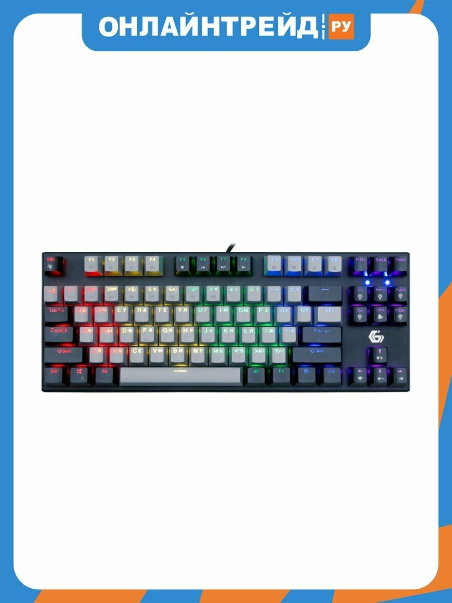 Клавиатура Gembird KB-G600 87кл Rainbow красн. свитчи 1.8м черная