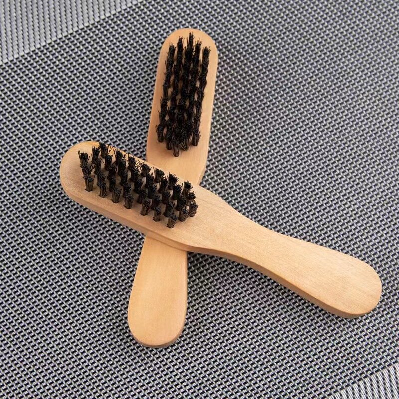 Деревянная щетка для обуви, Щетка для обуви Easy to clean and bright, конский волос, дерево, длина ручки 30 см,2шт.