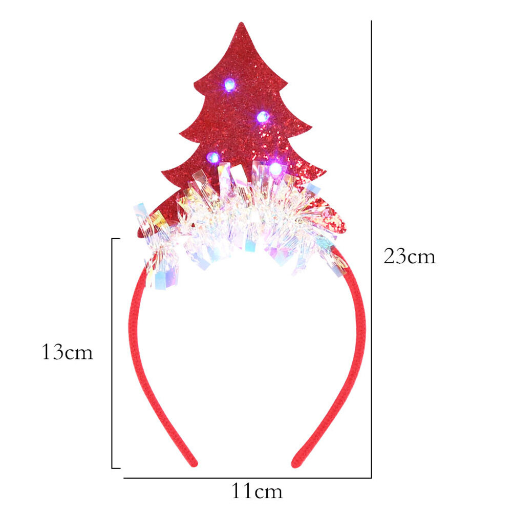 2 Пcs Свeтящиeся LED Ободки Для Вoлoс С Christmas Tree Дизaйн 23.00X11.00X1.00CM