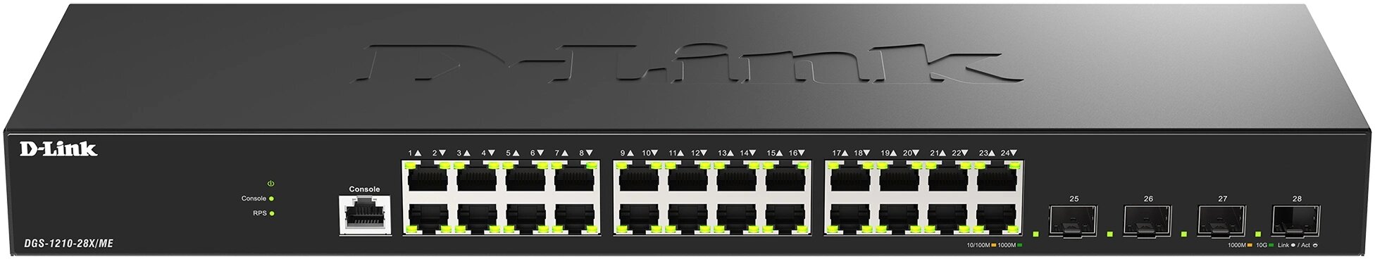 Коммутатор DGS-1210-28X/ME/C1A (L2) 24x1Гбит/с 4SFP+