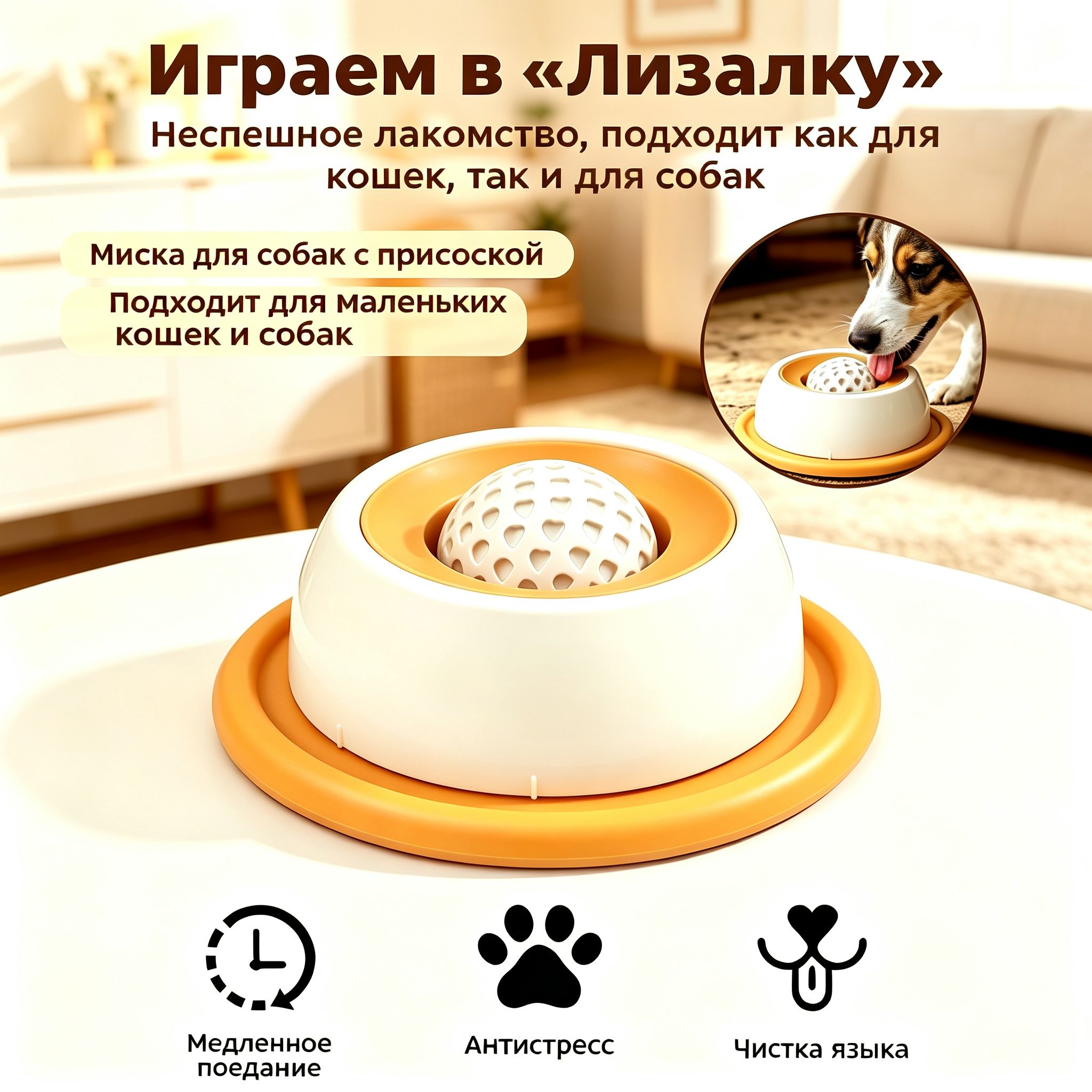 Коврик для вылизывания собак и кошек, медленная кормушка, антистресс игрушка, очистка языка, интерактивная миска Slow Feeder