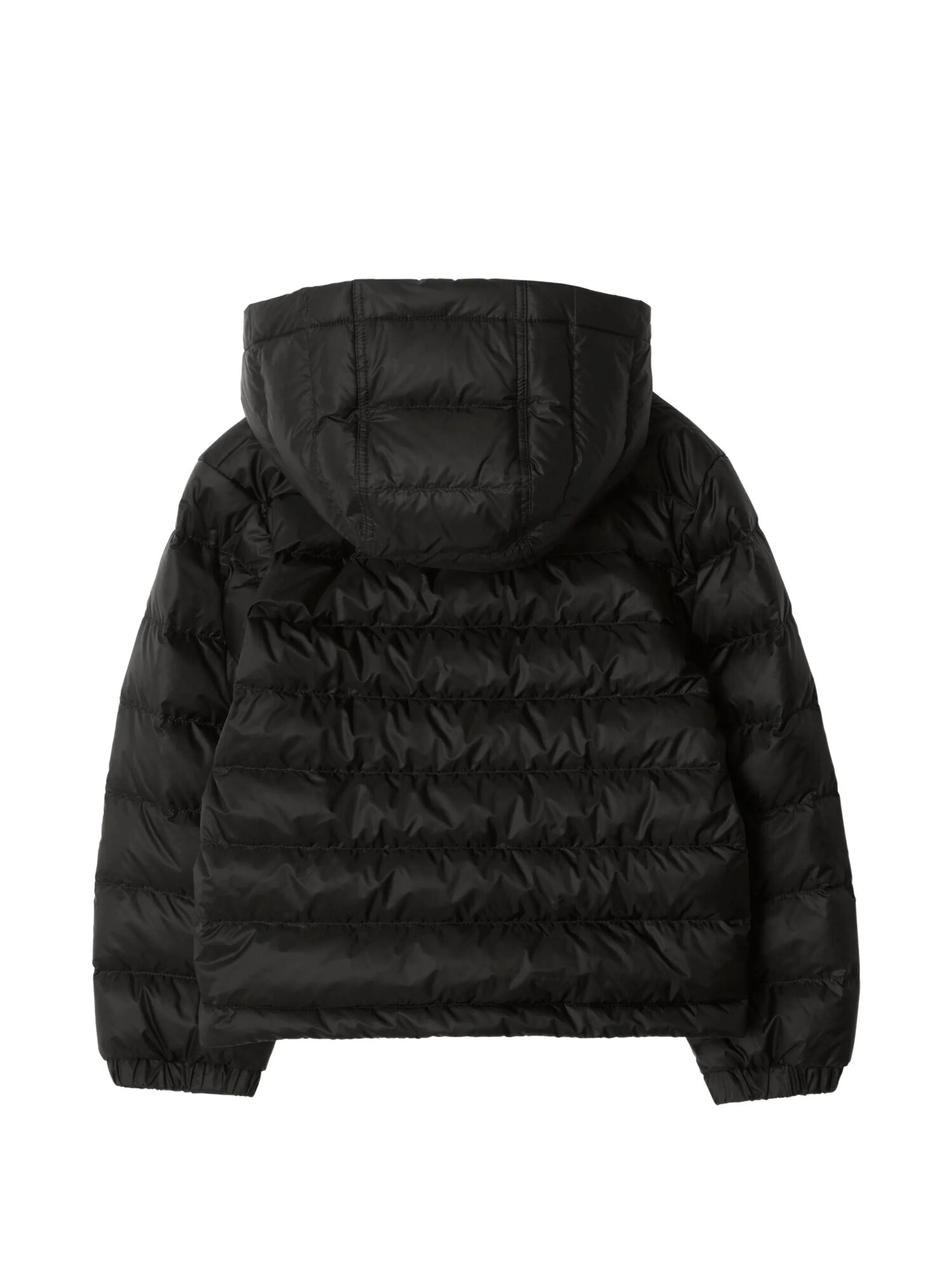 Куртка BURBERRY Checker-tape hooded puffer jacket, размер 140, черный — фото 1