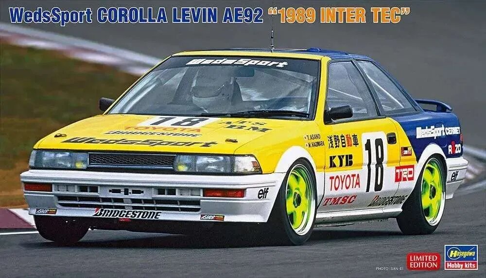 20531 1/24 Автомобиль WedsSport Corolla Levin AE92 "1989 Inter Tec"