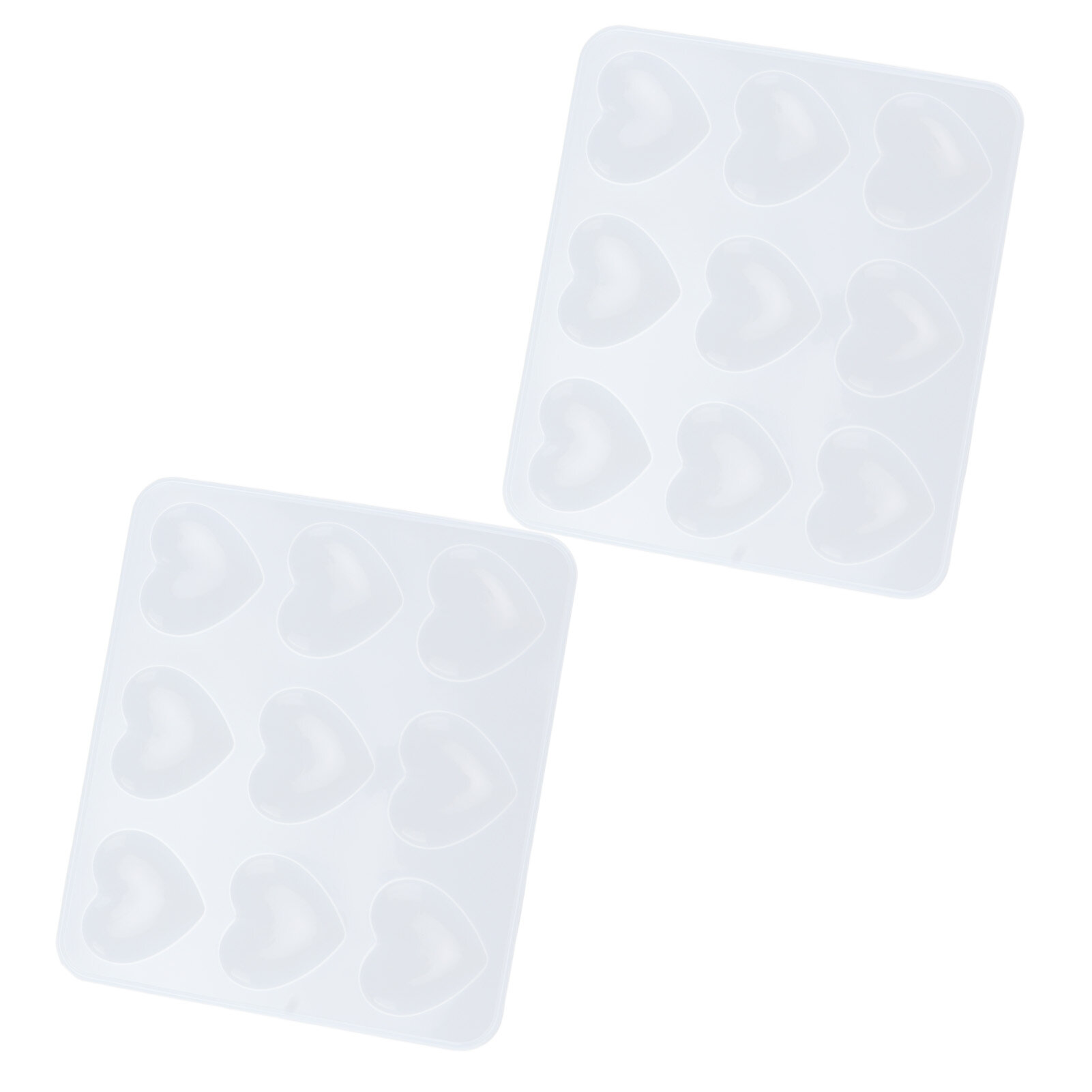 Форма из силикона для эпоксидной смолы, 9 ячеек, сердце, 2 шт, легко демонтируется, для украшения