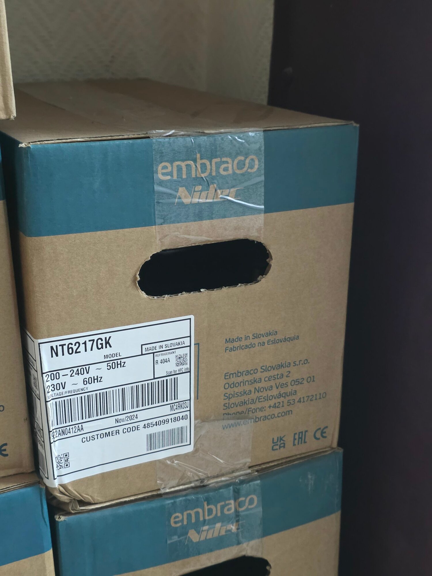 Компрессор NT6217GK Embraco R404a 799Вт MBP, HBP код 922AN0412AA