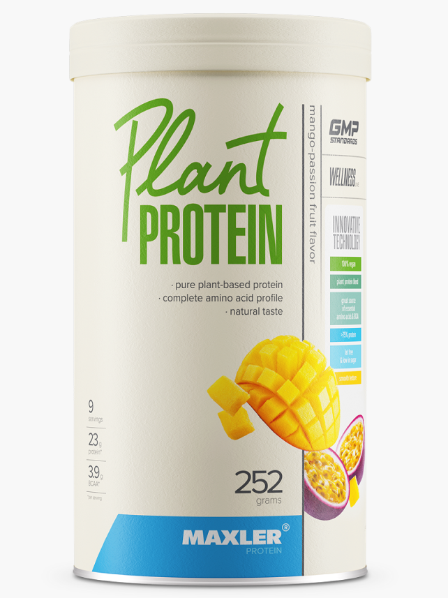 Протеин для веганов MAXLER Plant Protein 252 г, Манго - маракуйя