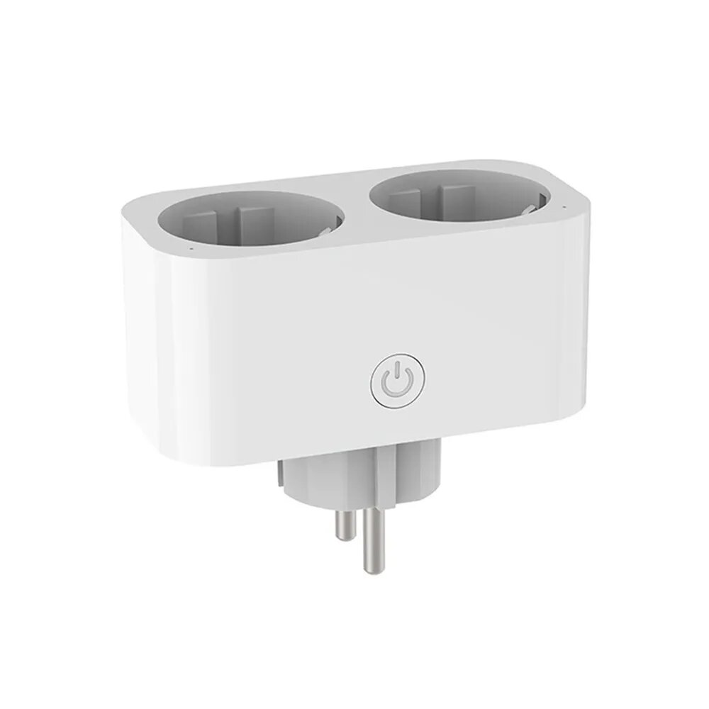 TUYA Smart Wifi Dual Plug 16A 2-в-1 розетка с переключателем, домашним таймером, голосовым управлением, приложением, CLY809M EU