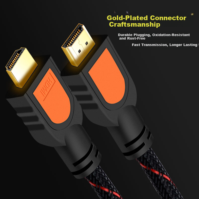 LIJIA QY-C100 Классический HDMI кабель 1.4 версии высокой скорости 10 м 1080P 3D с двойным ферритовым сердечником для