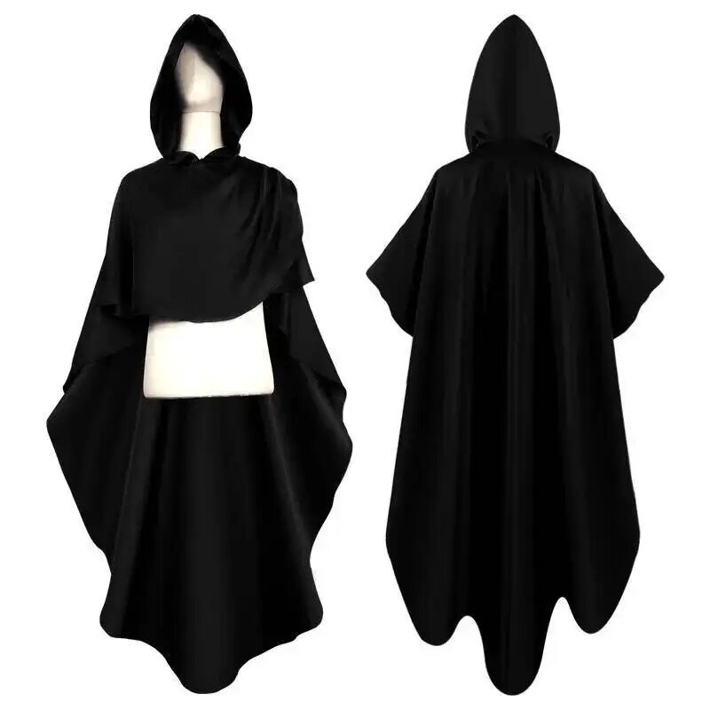 Средневековый костюм рыцаря из полиэстера Черный, M, Black