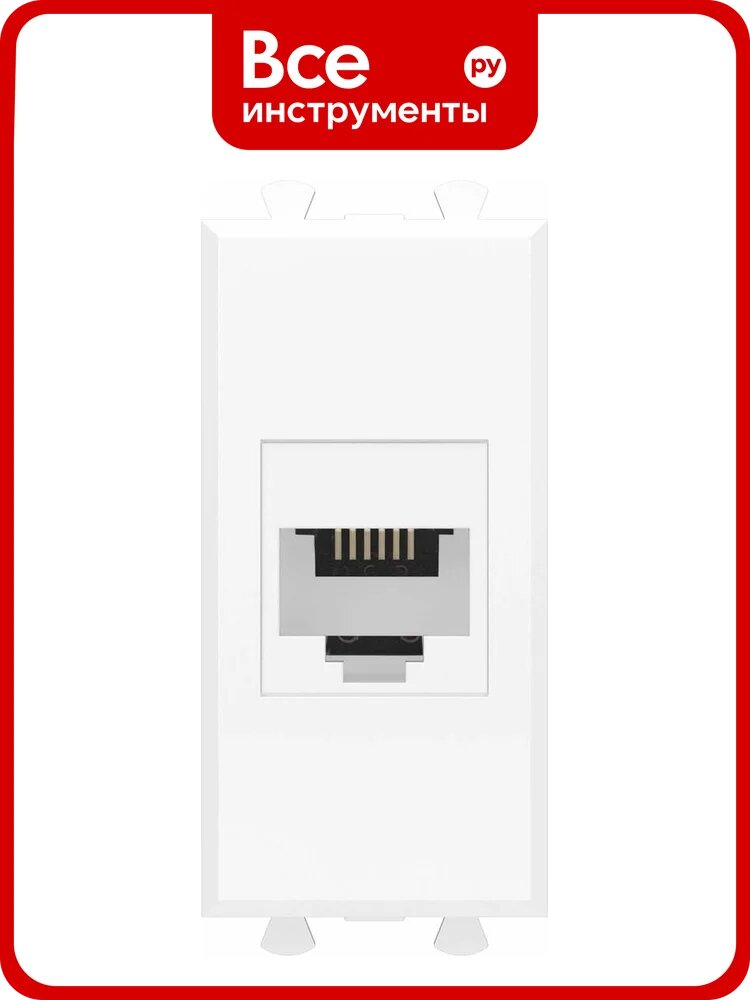 Телефонная розетка DKC RJ 12 без шторки модульная, Avanti, Белое облако, 1 модуль 4400611