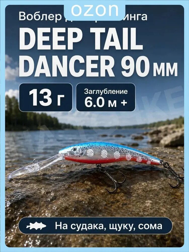 Воблер для троллинга Deep Troll Dancer 90 mm 13.7 g #08 заглубление 6.0 м +