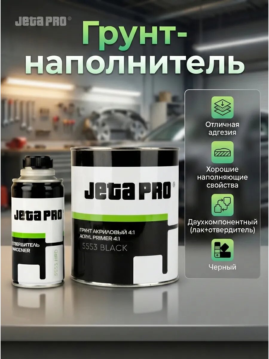 Акриловый грунт JETA PRO 4:1 Черный (0.8+0.2)