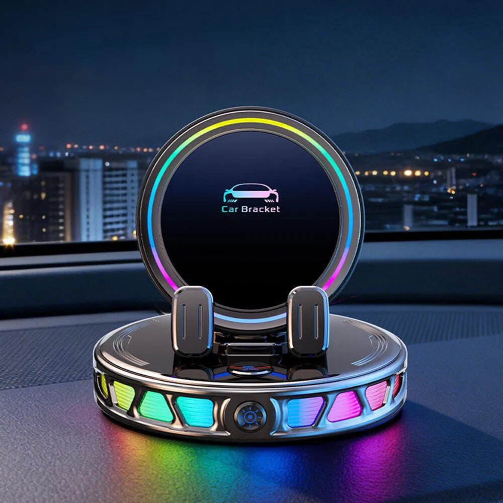 Автомобильный электрический крепёж с RGB-подсветкой, беспроводной зарядкой и вакуумной фиксацией