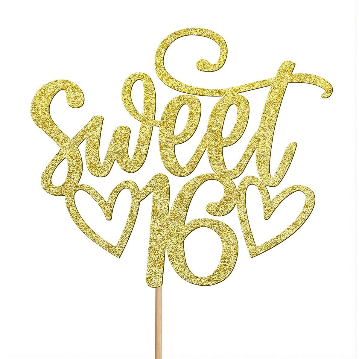Топпер для торта Sweet 16 розовое золото с блёстками украшение для торта на 16 лет праздник день рождения домашняя вечеринка