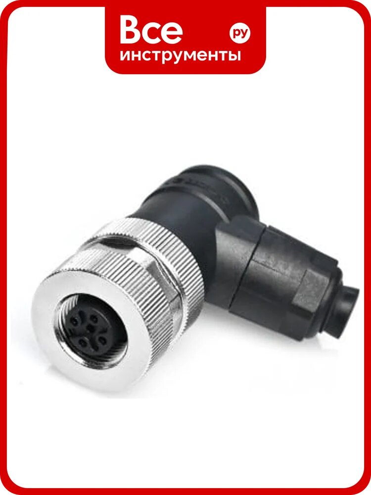 Соединитель клеммный VELLEDQ M12-F04S-PG9 Розетка, Угловой с клеммником, Пластик 4-PIN IP65 250 AC/DC 08-00052472