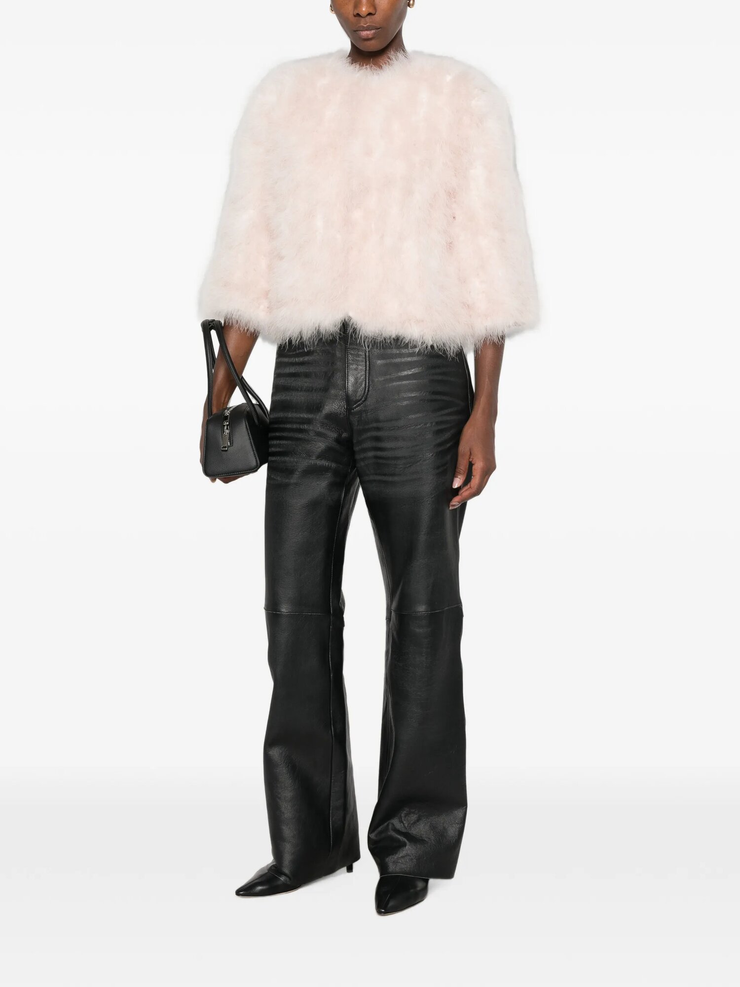 Куртка Yves Salomon Feather-trim jacket, размер 34, розовый — фото 1