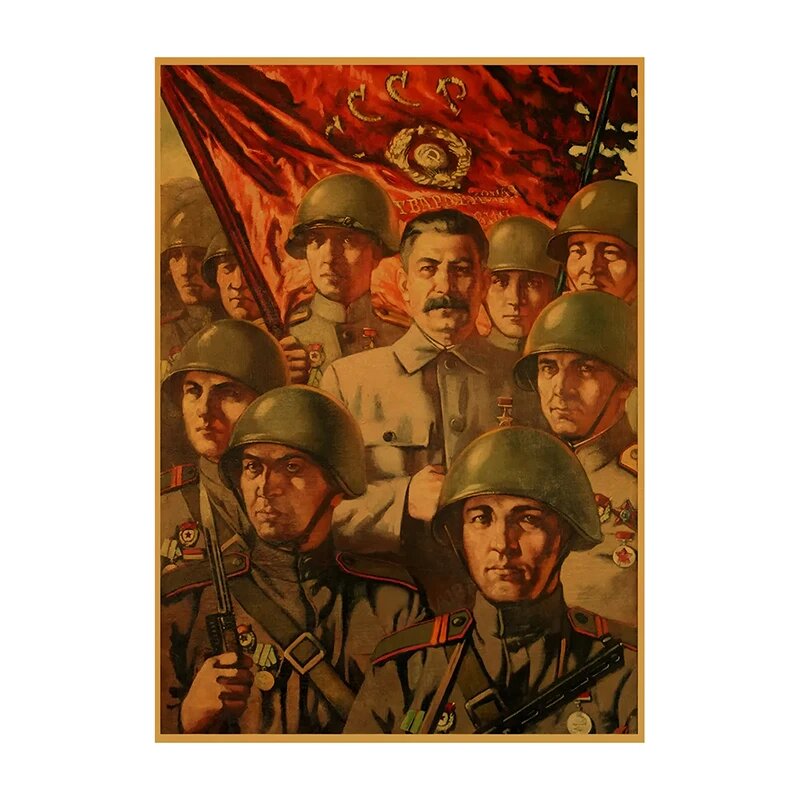 Плакат "Портрет Сталина", печать на холсте J0004-38, 20X30cm Unframed